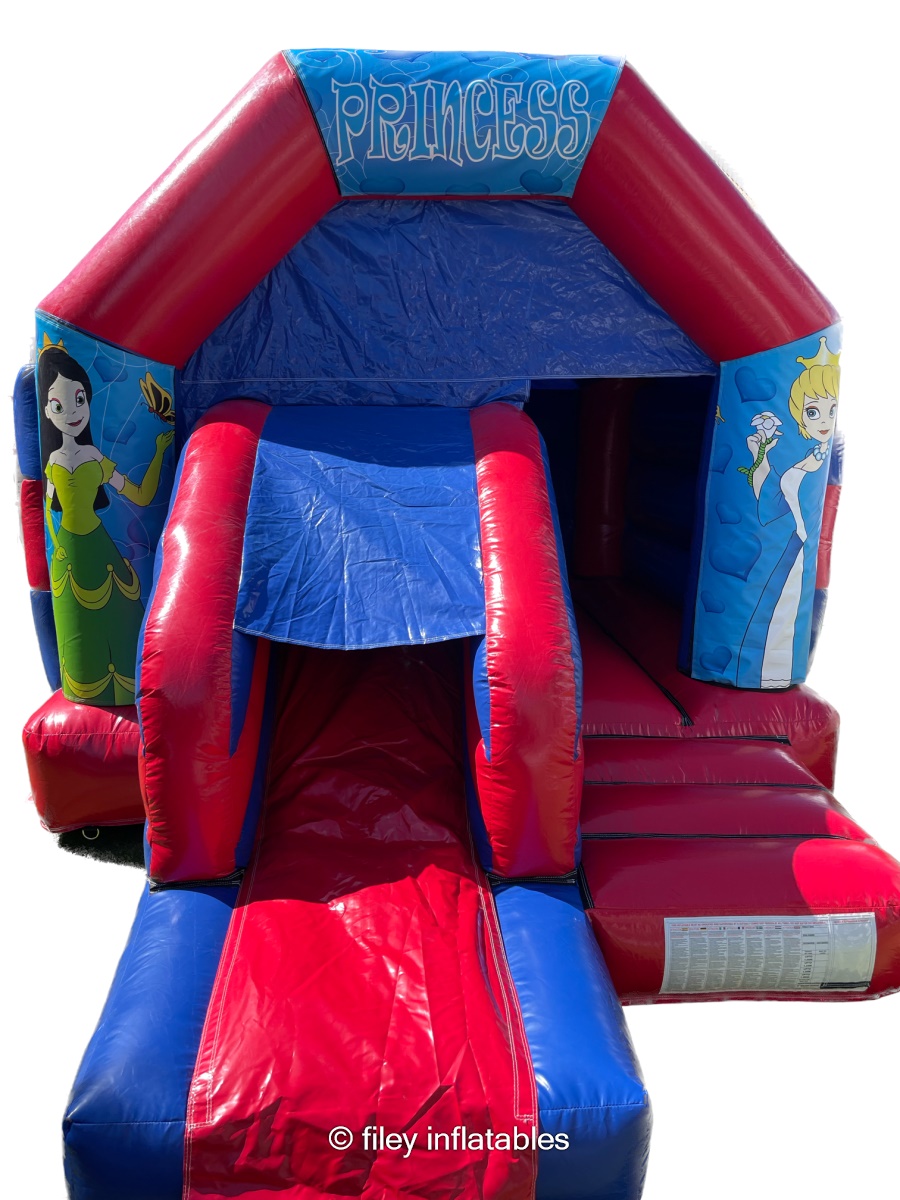 Red and Blue 12 x 16 Princess Combo Disco ready Bouncy Castle with ...